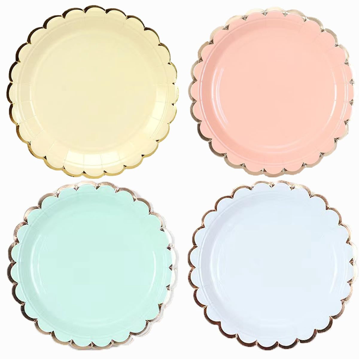 ACKJGGG 7 Inch Paper RRF12 Plates Dinner Size Disposable Plate 40 Pack ...