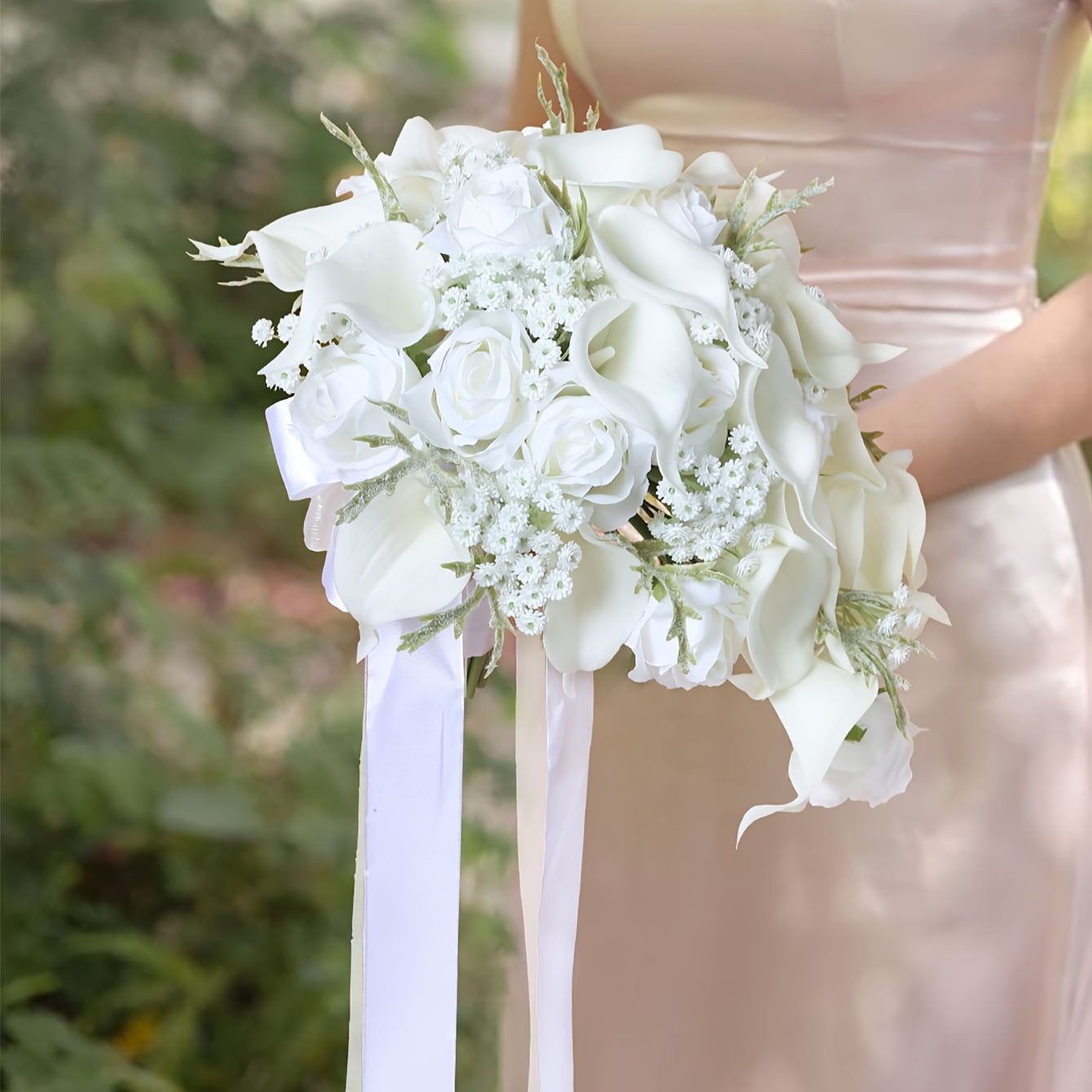 ACMDL 1pc Artificial Silk Flowers Wedding Bouquets For Bride Bridal ...