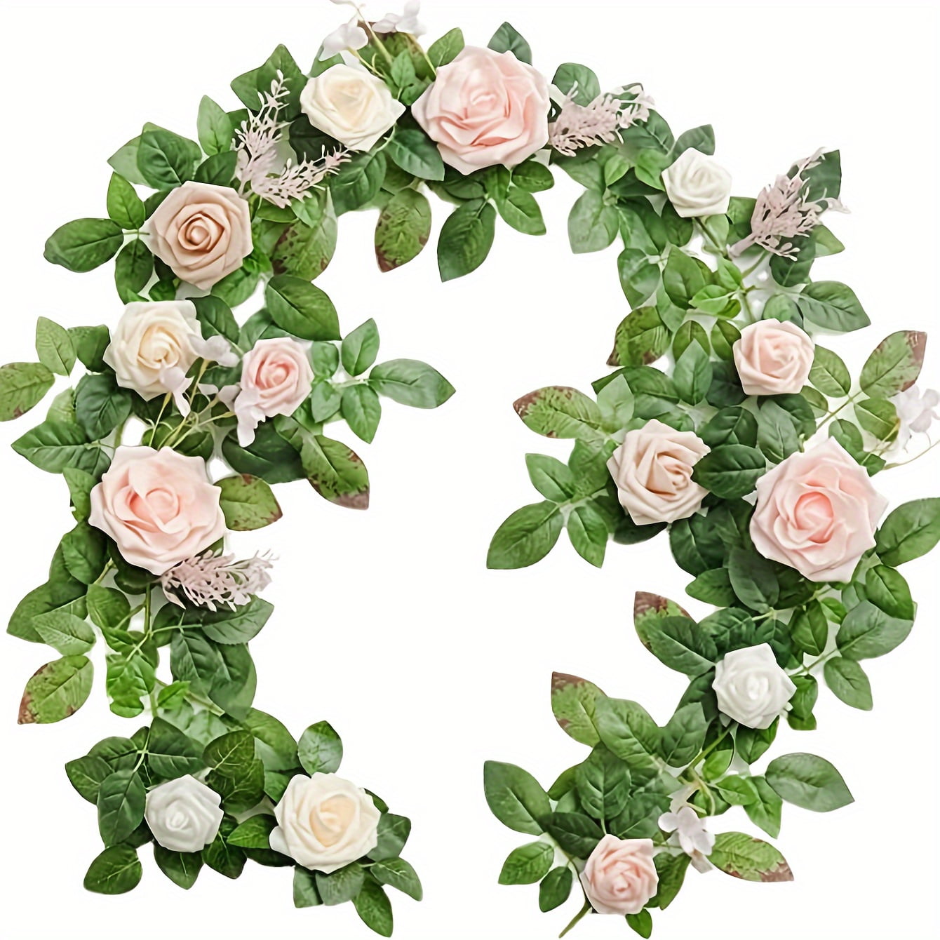 ACMDL 5FT Long Artificial Rose Flower Runner Rustic Flower Garland ...