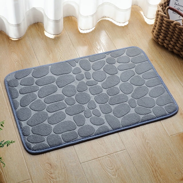 ACMDL Stone Bath Mat Shower Foot Mat Outdoor Carpet Cobblestone Velvet ...
