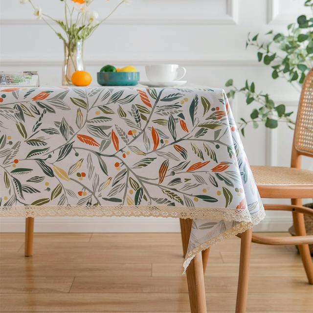 ACMDL Tablecloths Thick Pastoral Cotton Linen Jacquard Tassels Table ...