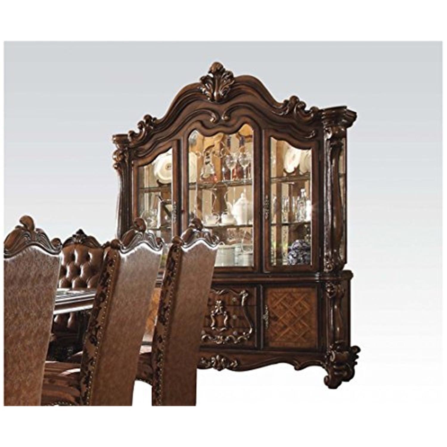ACME 2 Piece Versailles Hutch & Buffet, Cherry Oak - 94 x 75 x 22 in ...