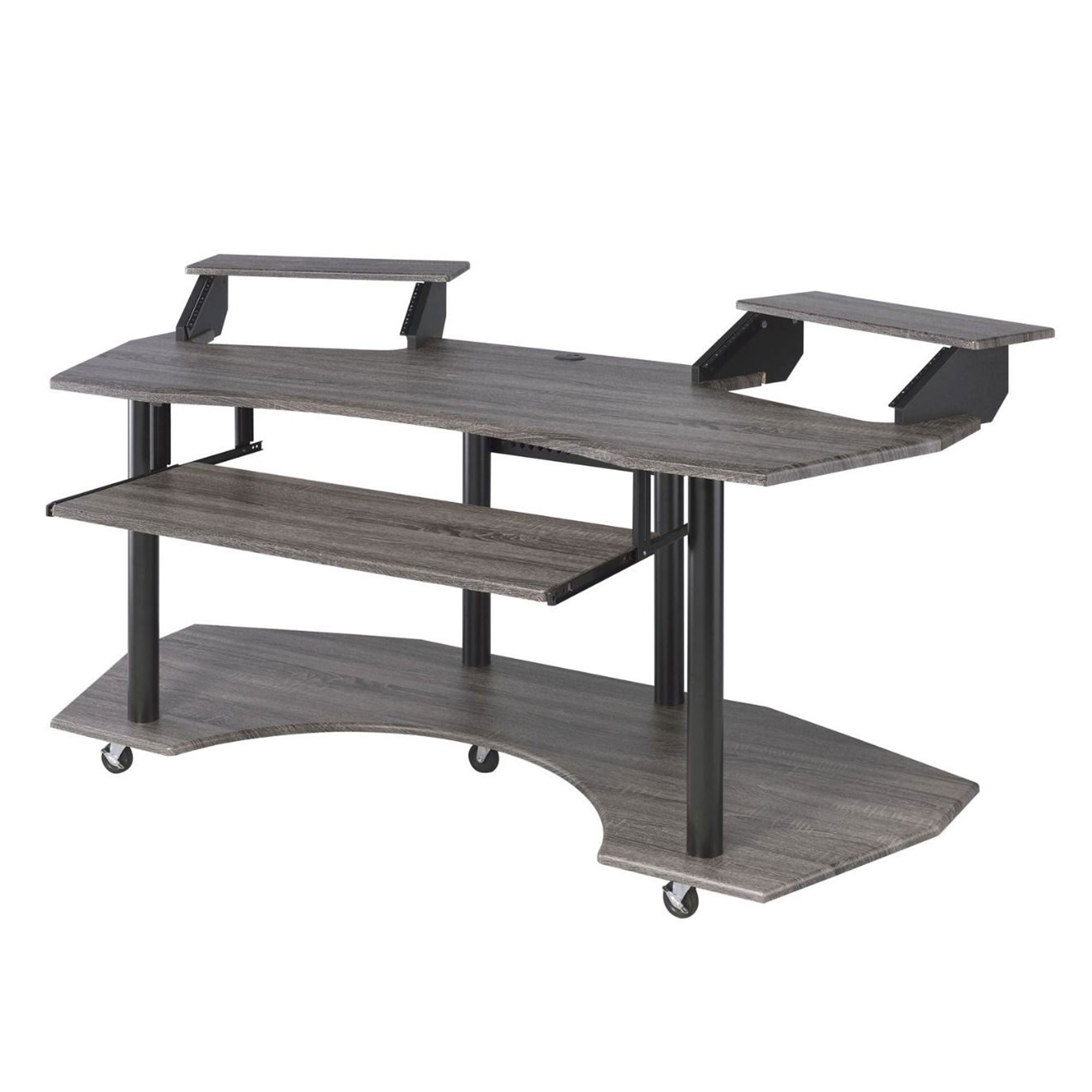 ACME 71" Eleazar Music Recording Studio Home Office Desk, Black Oak ...