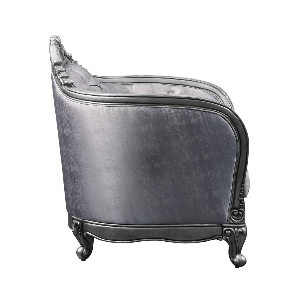 Acme Furniture Chair w/1 Pillow, Fabric & Platinum 55347 - Walmart.com