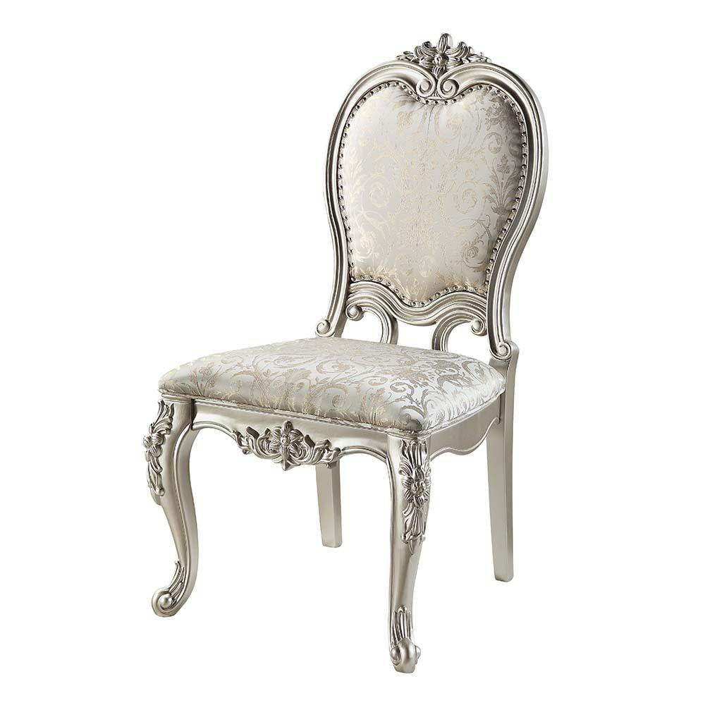ACME Bently Nailhead Trim Fabric Upholstery Side Chair in Champagne ...