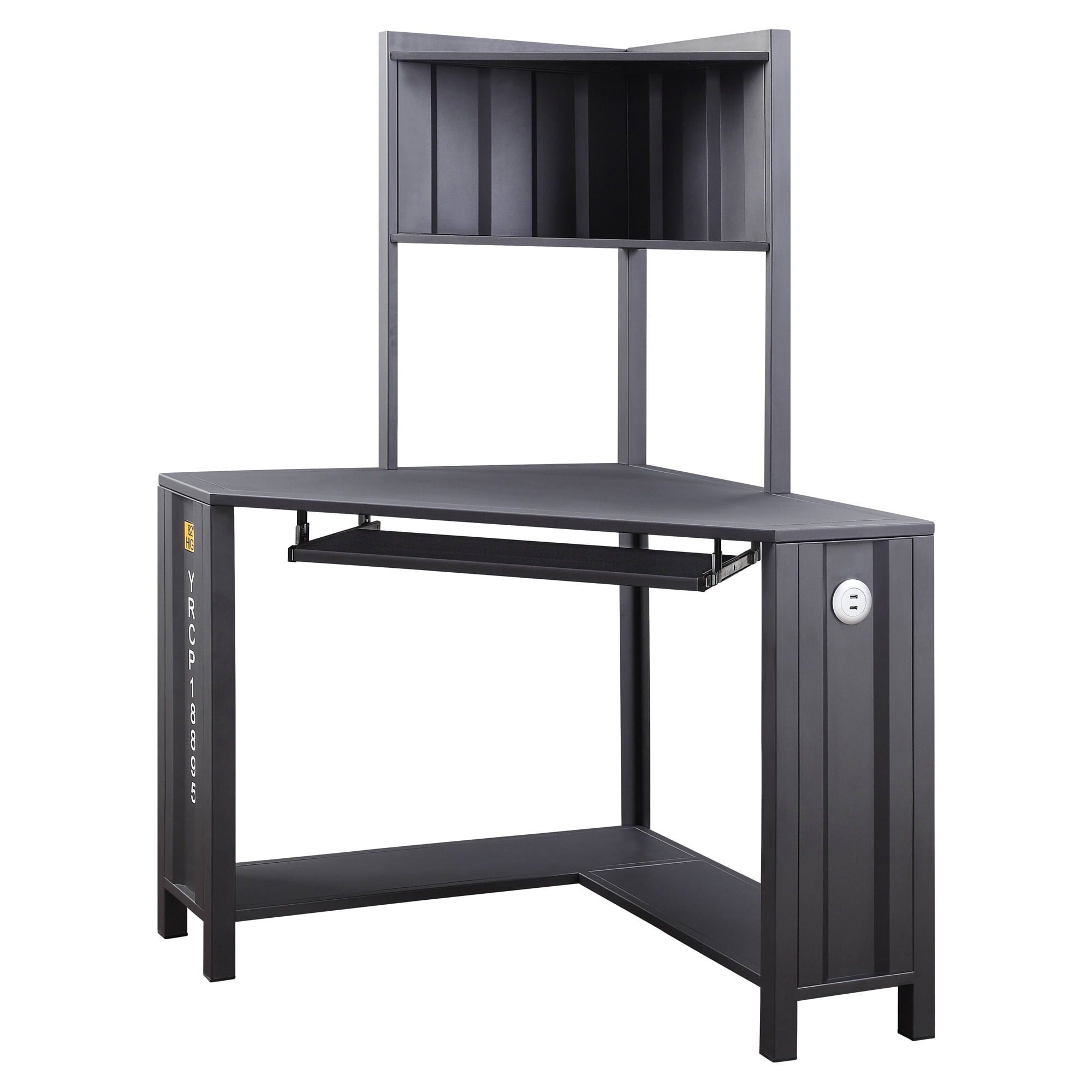 ACME Cargo Computer Desk with USB Charging Dock in Gunmetal - Walmart.com