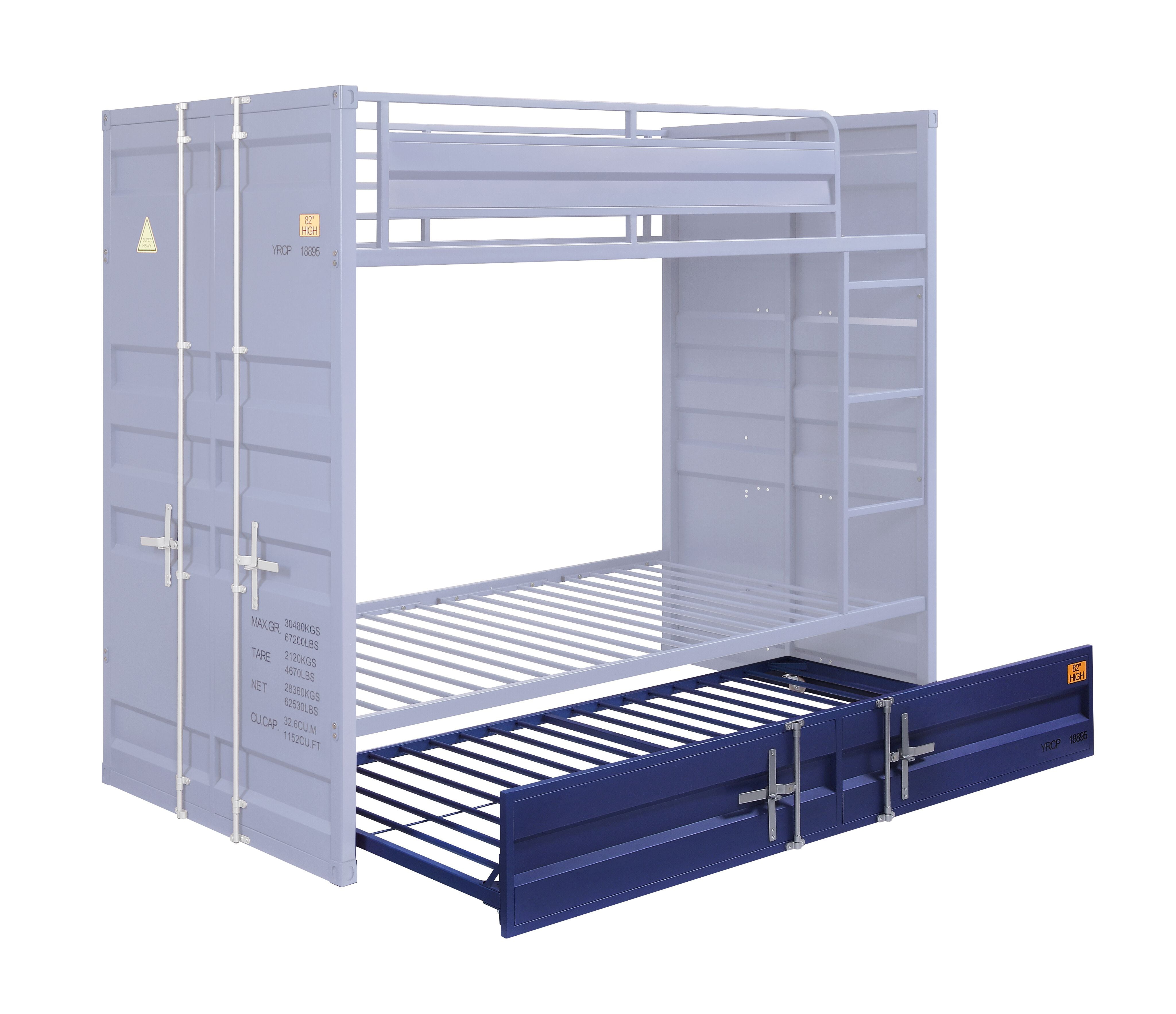 ACME Cargo Container Style Twin Metal Trundle Bed ONLY, Multiple Colors ...
