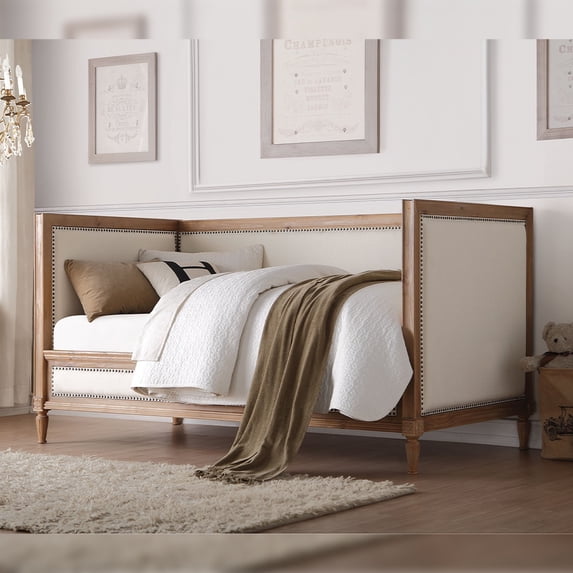 ACME Charlton Rustic Design Day Bed Furniture with Salvage Oak Wooden ...
