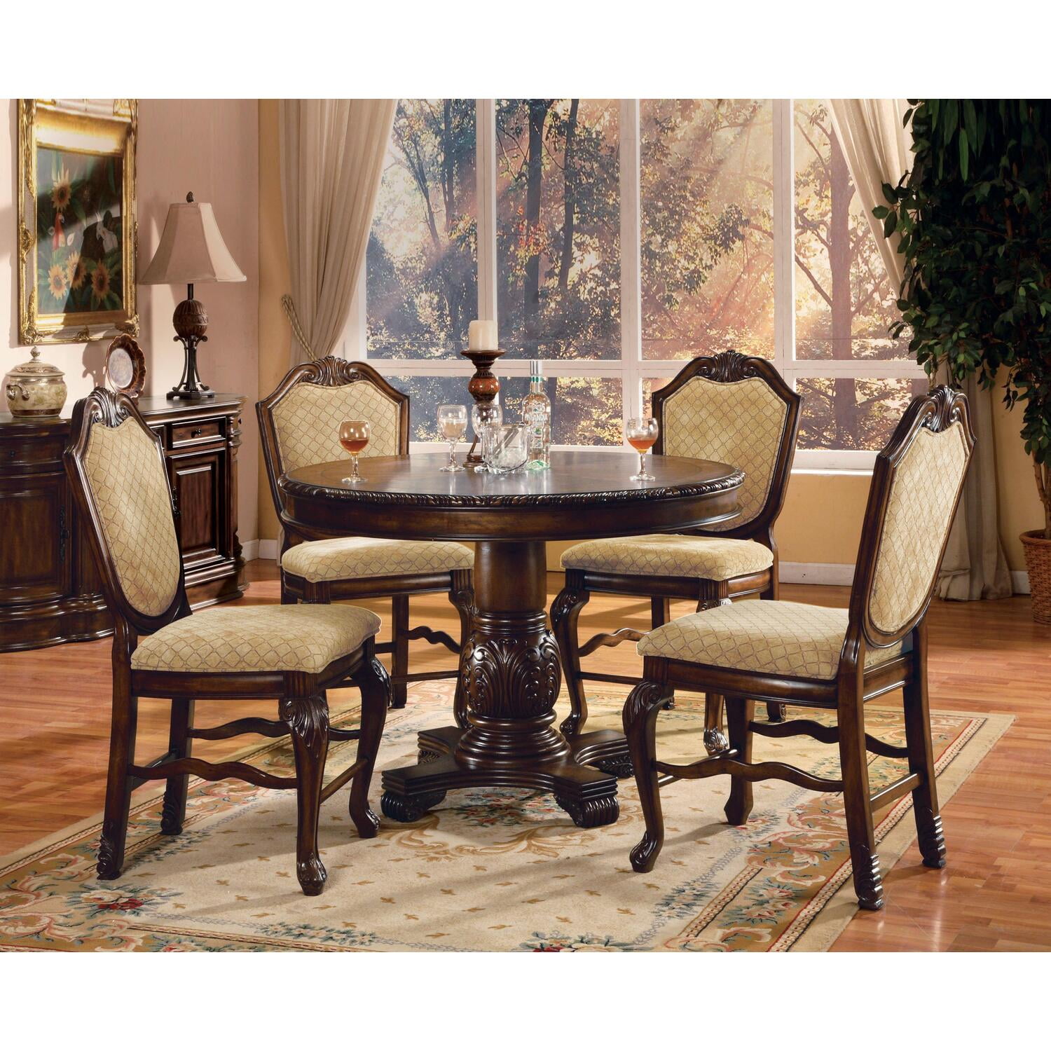 ACME Chateau De Ville Counter Height Table, Cherry - Walmart.com