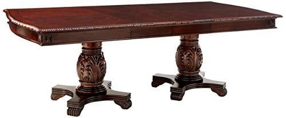 ACME Chateau De Ville Dining Table with Double Pedestal, Cherry ...