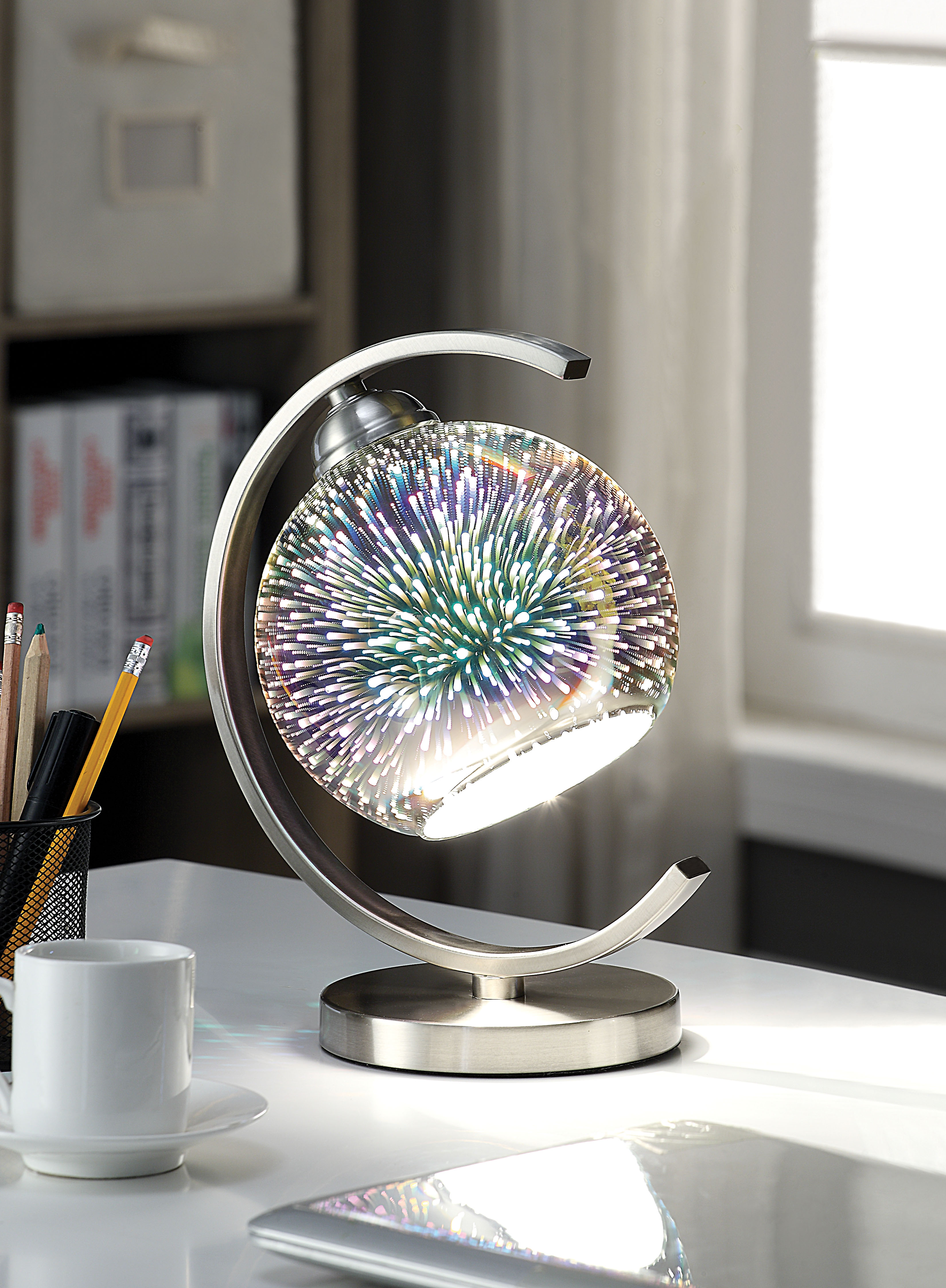 ACME Ciera Sand Nickel Table Lamp with LED Light Bulb - Walmart.com