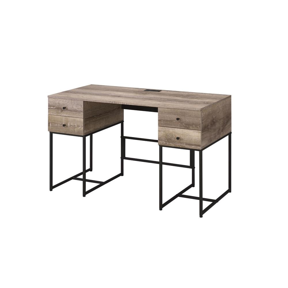ACME Desirre Writing Desk in Rustic Oak and Black - Walmart.com