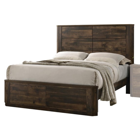 ACME Elettra Queen Panel Bed in Antique Walnut - Walmart.com