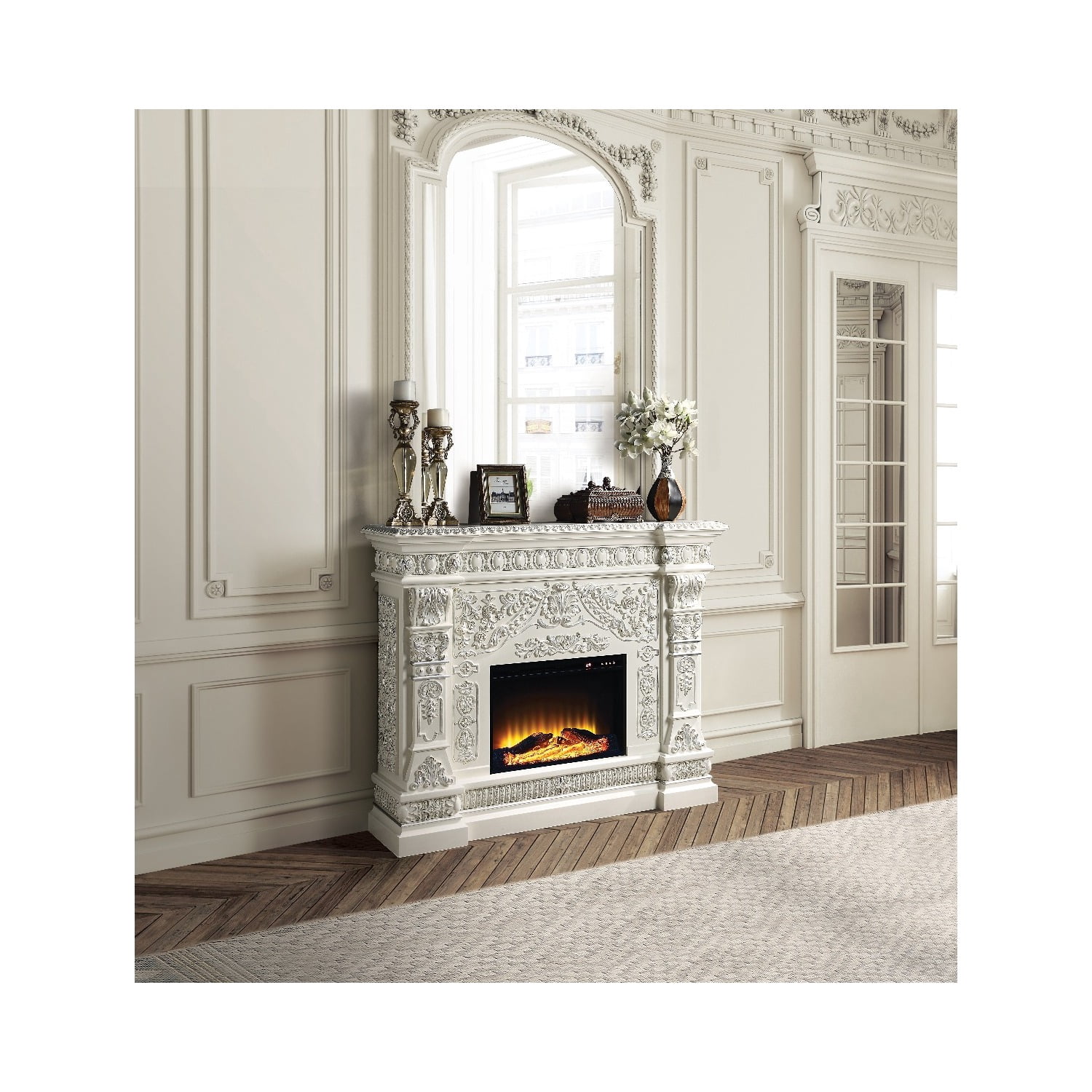 ACME Versailles End Table, Bone White - Walmart.com