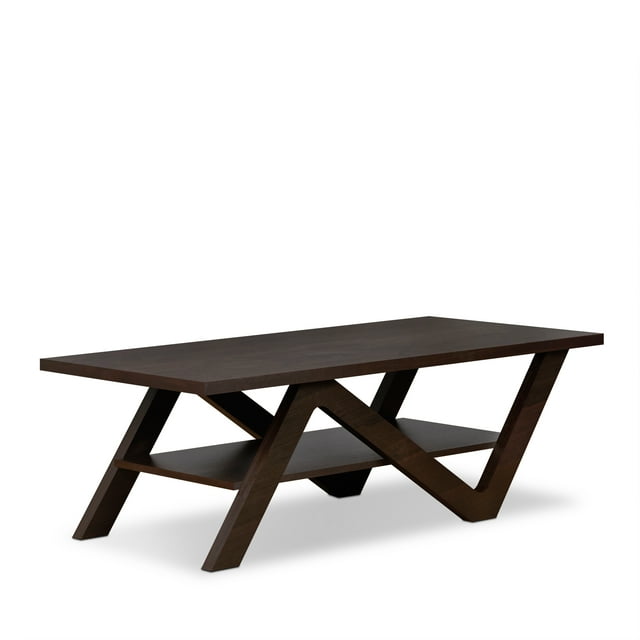 ACME Fakes Rectangle Coffee Table in Espresso with 1 Shelf - Walmart.com