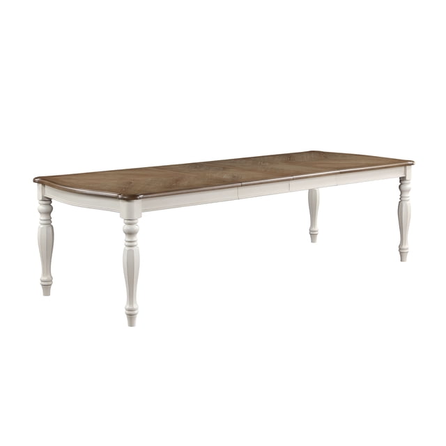 ACME Florian Dining Table (108"), Oak & Antique White Finish - Walmart.com