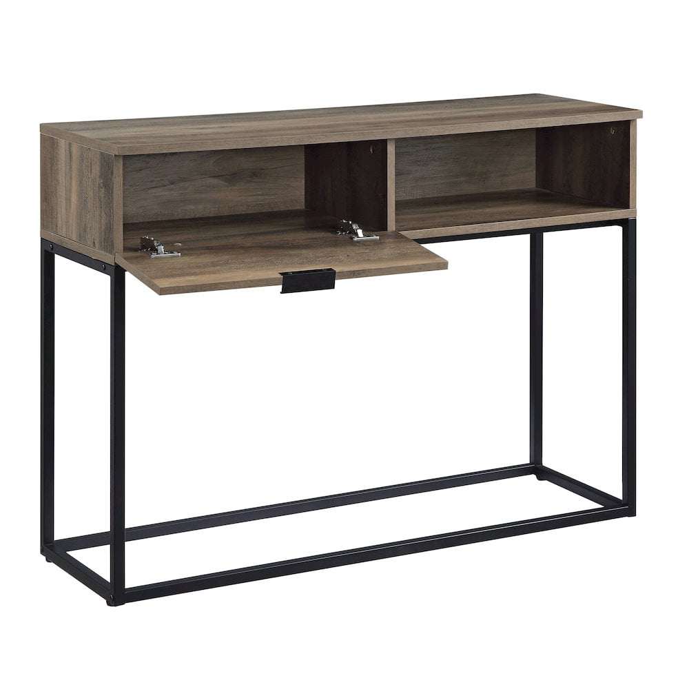 ACME Galeno Engineered Wood and Metal Writing Desk in Rustic Oak and ...