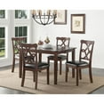 ACME Ingeborg 5 Piece Dining Set in Black Leatherette and Espresso ...