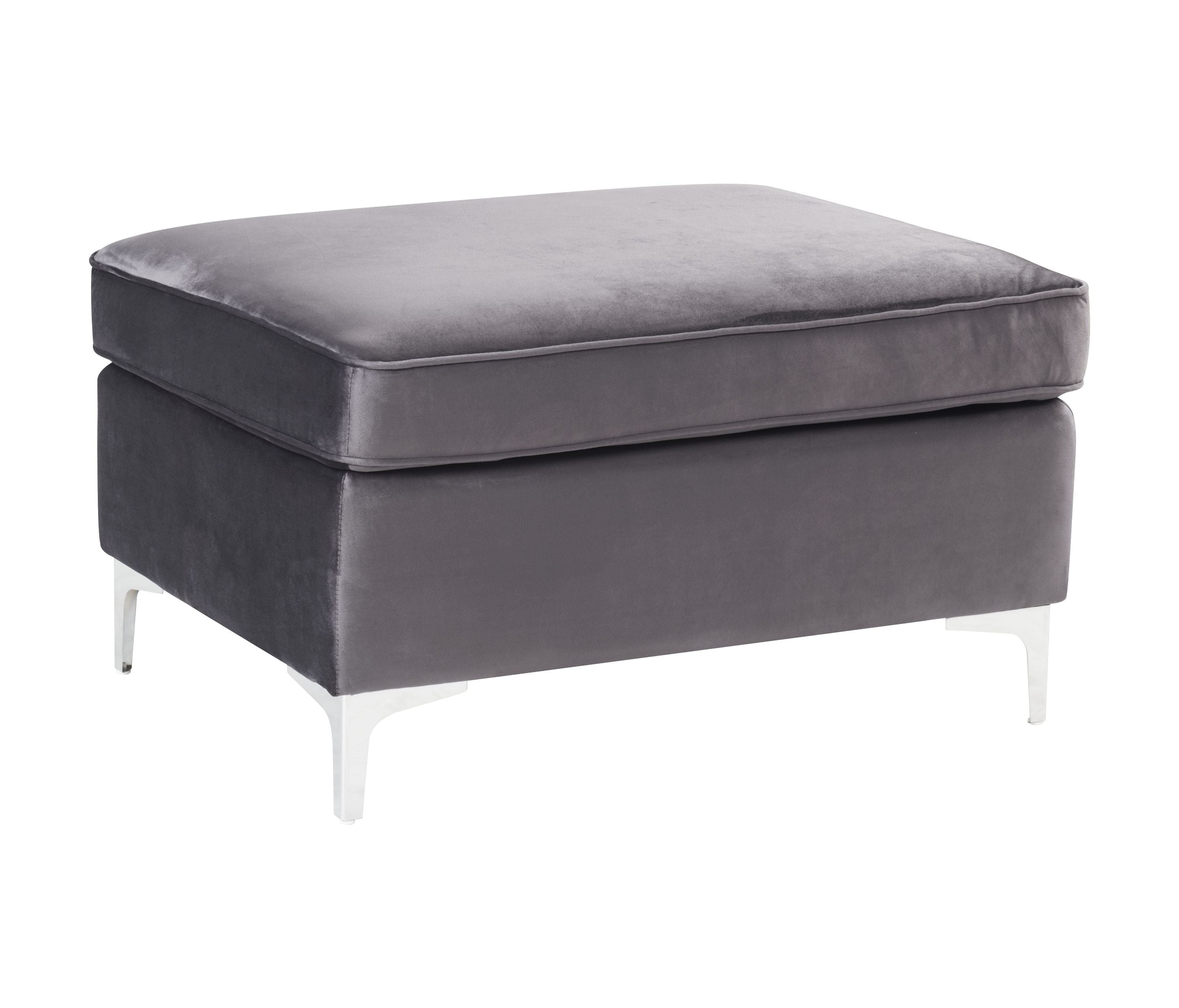 ACME Jaszira Ottoman, Gray Velvet 57375 - Walmart.com