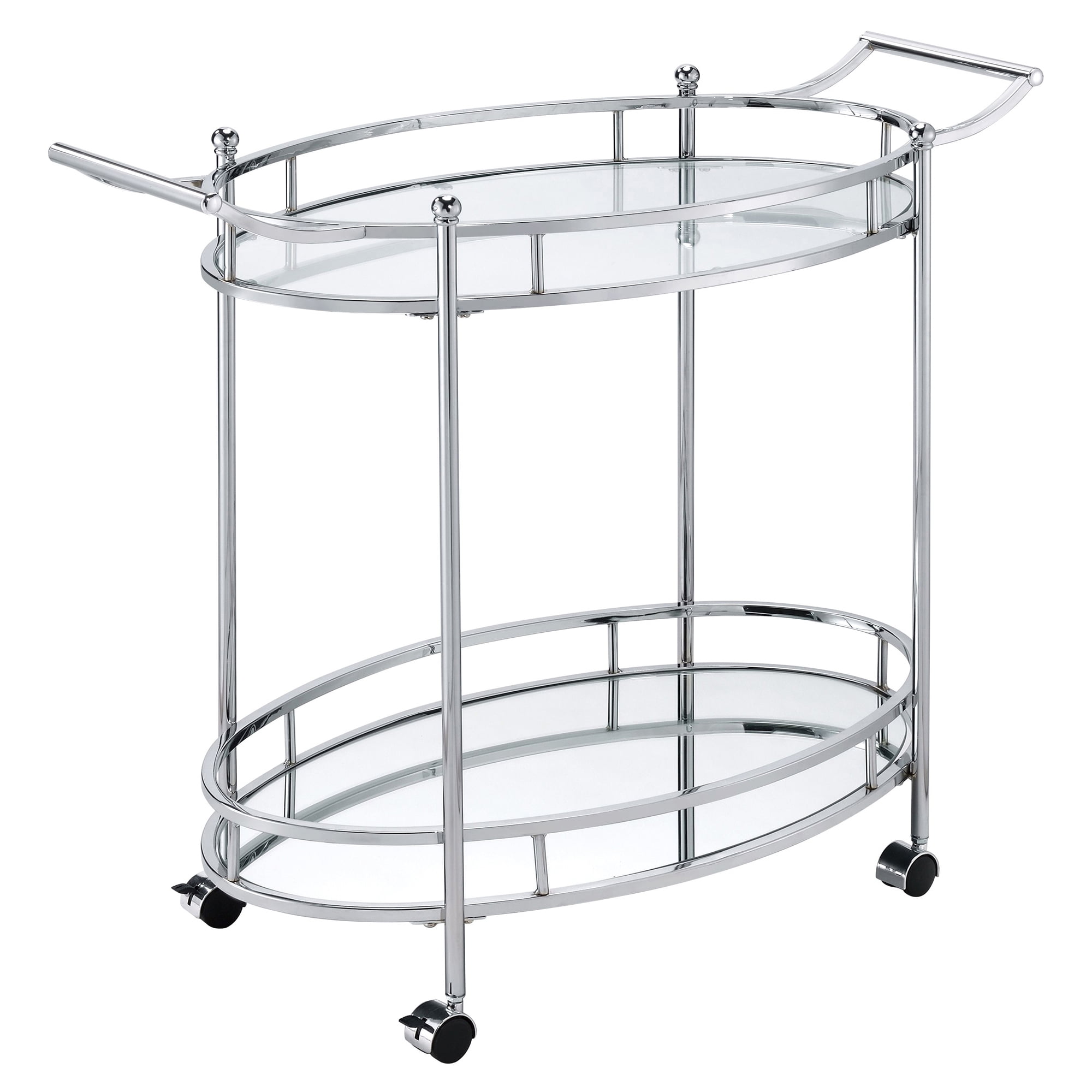 ACME Jinx Serving Cart in Clear and Chrome - Walmart.com
