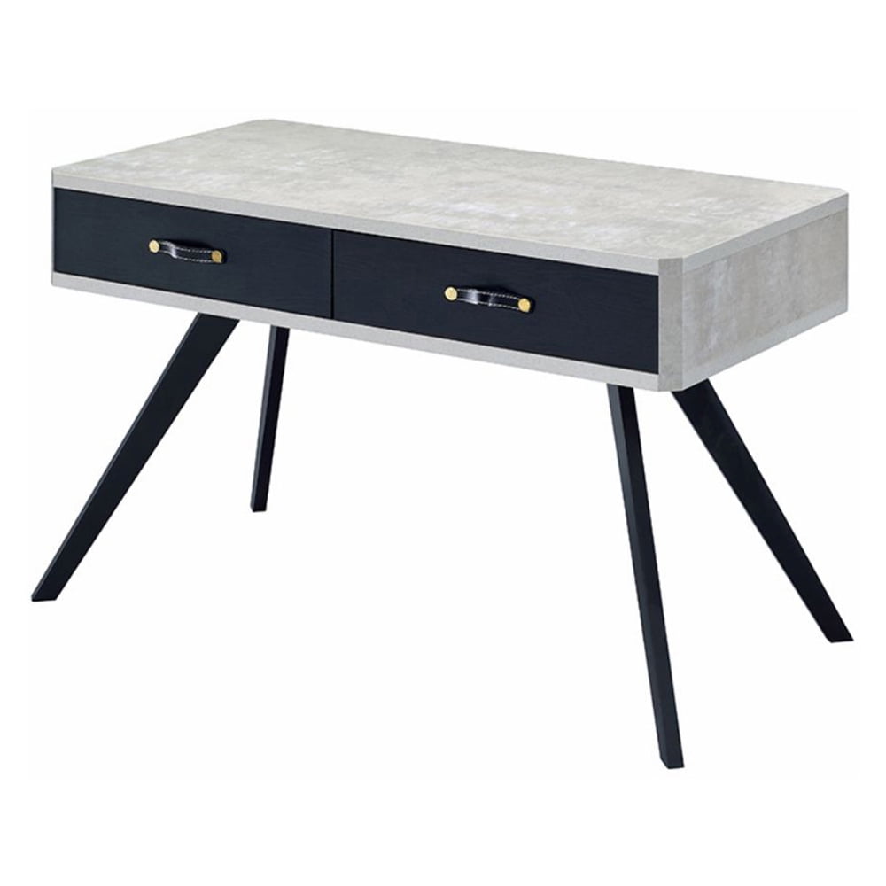 ACME Magna Writing Desk in Faux Concrete and Black - Walmart.com