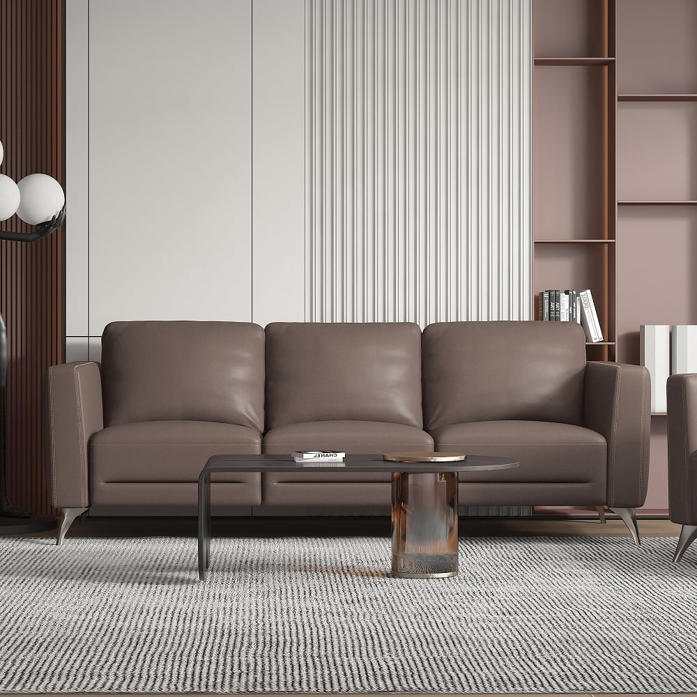 ACME Malaga Leather Sofa in Espresso Chocolate - Walmart.com