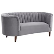 ACME Eustoma Loveseat, Cherry Top Grain Leather Match & Walnut ...