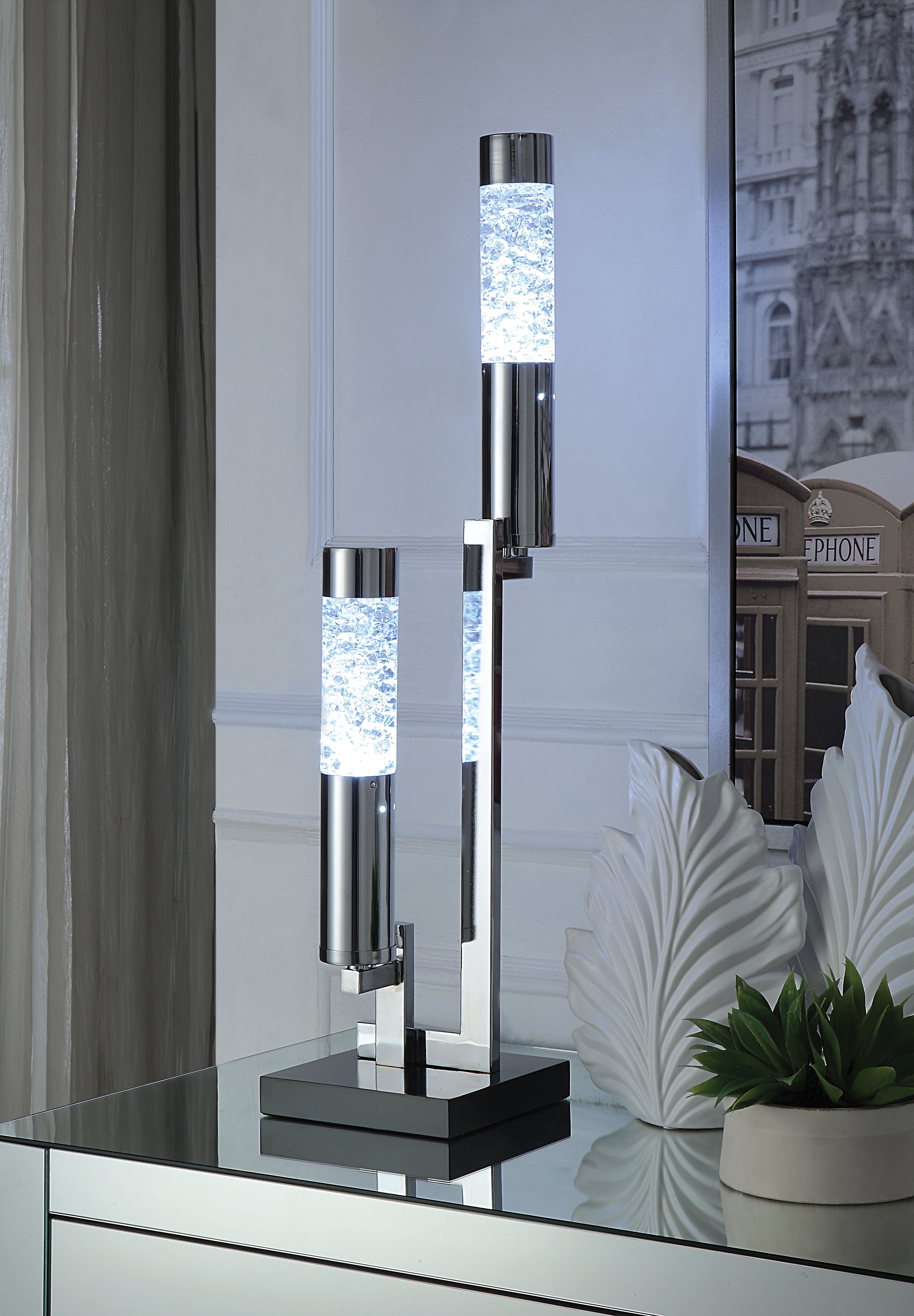 ACME Mira Chrome Table Lamp with 2 LED Light Bulbs - Walmart.com