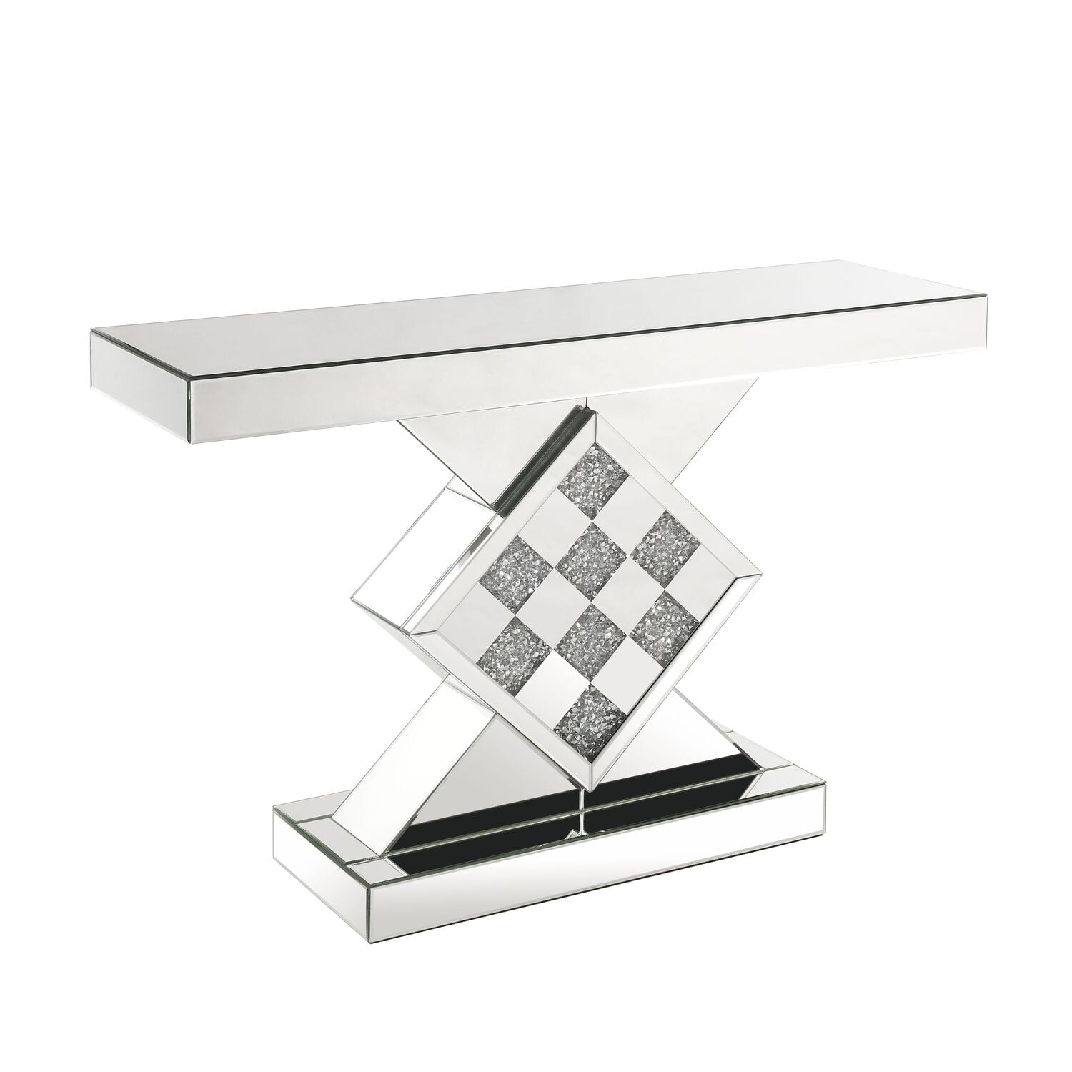 ACME Noralie Console Table, Mirrored & Faux Diamonds - Walmart.com