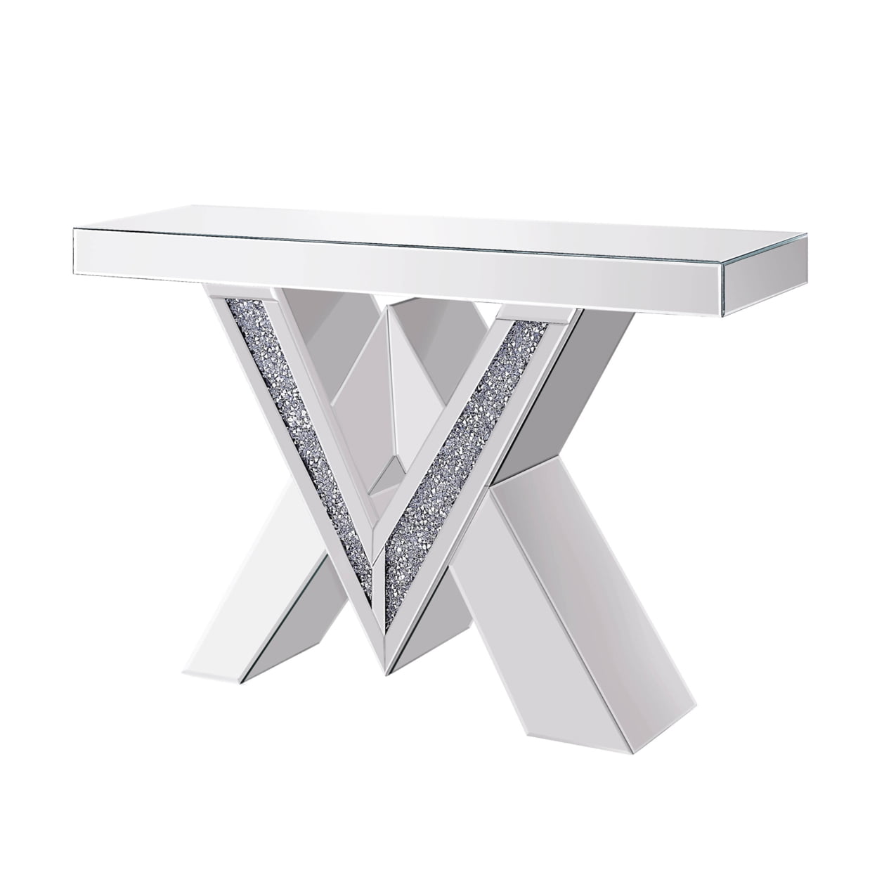 ACME Noralie Console Table, Mirrored & Faux Diamonds - Walmart.com