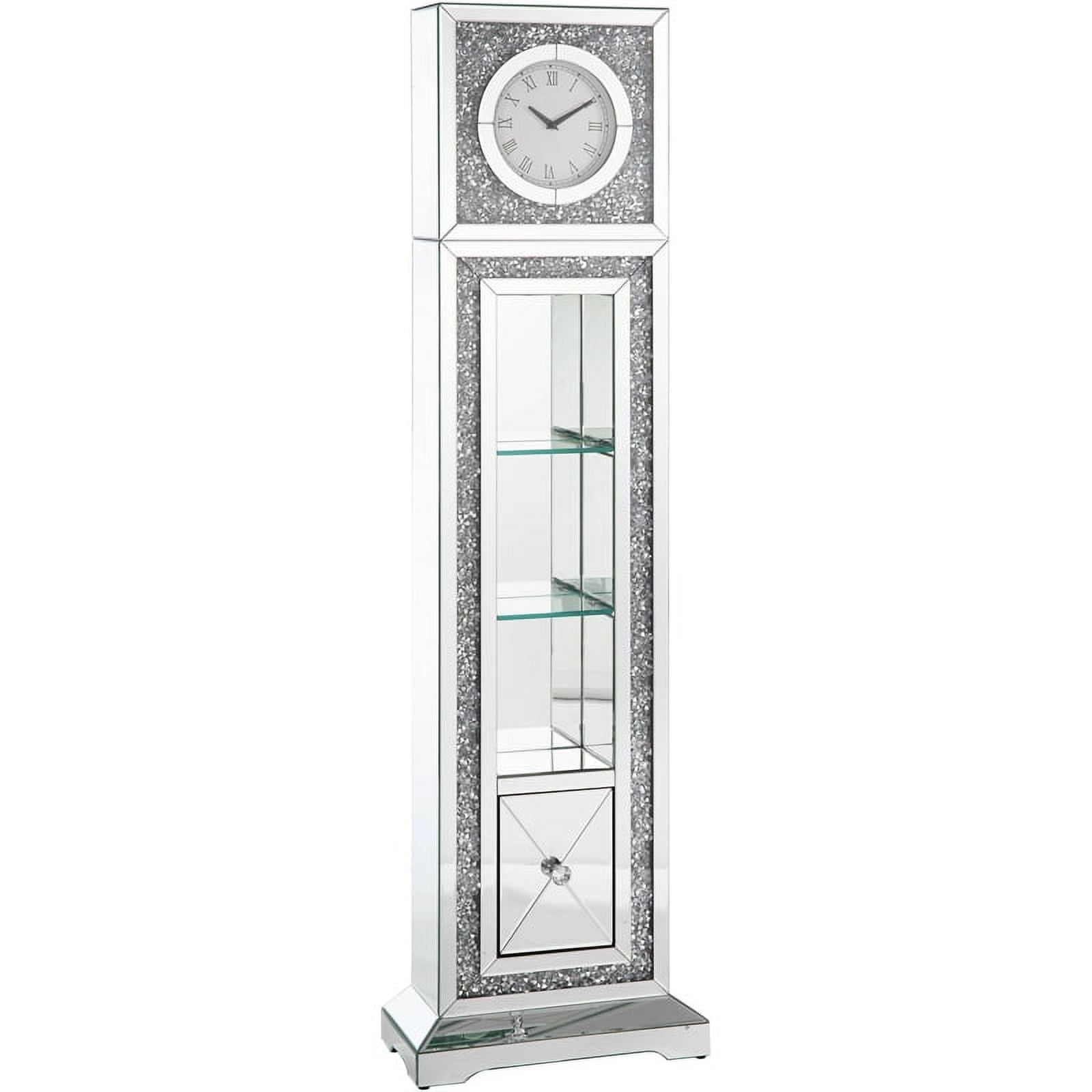ACME Noralie Grandfather Clock in Mirrored & Faux Diamonds - Walmart.com