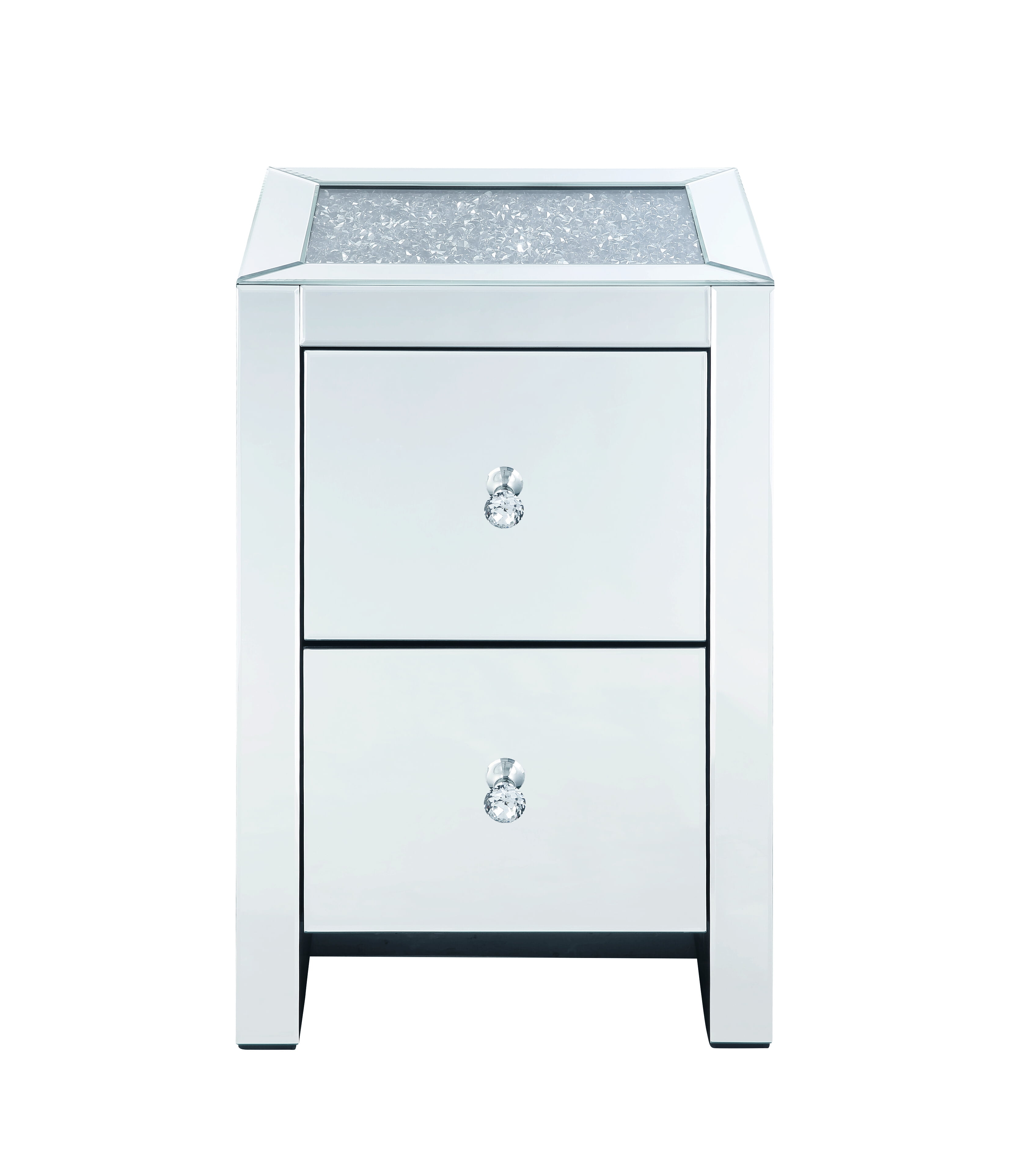 Night Table - Mirrored & Faux Diamonds Ningbo - Walmart.com