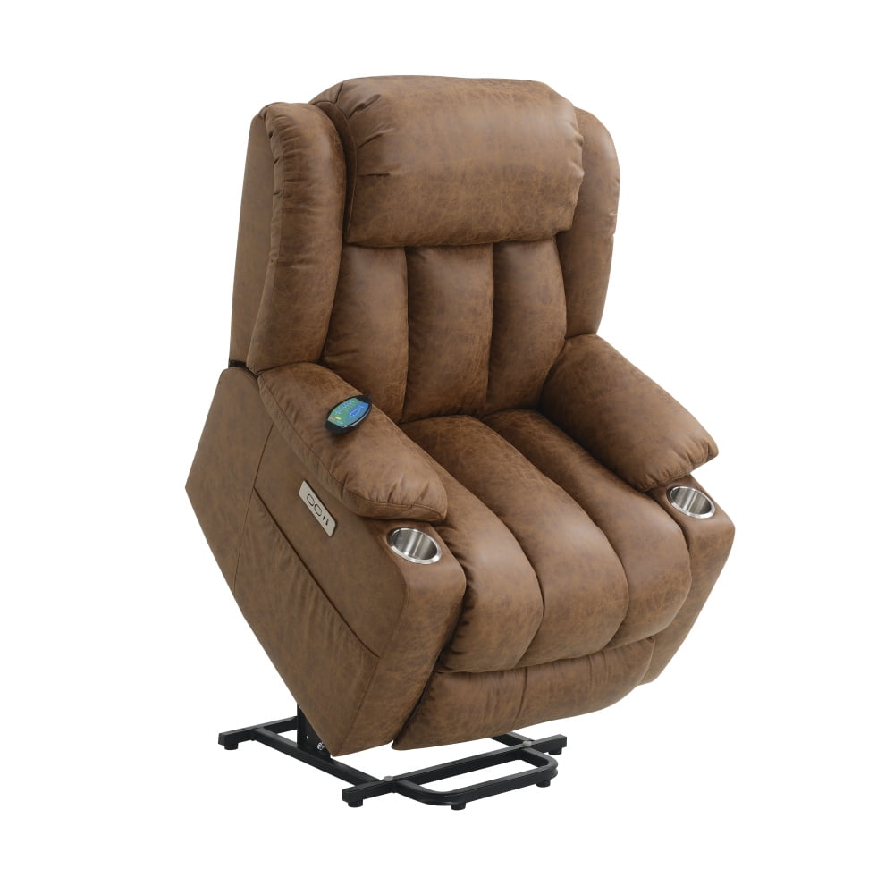 ACME Omarion Power Recliner w/Lift, Heating & Massage, Brown Leather ...