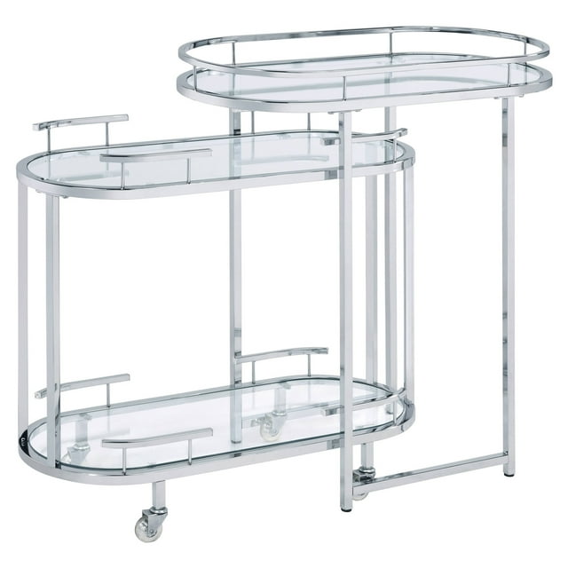 ACME Piffo Serving Cart and Bar Table in Clear and Chrome - Walmart.com