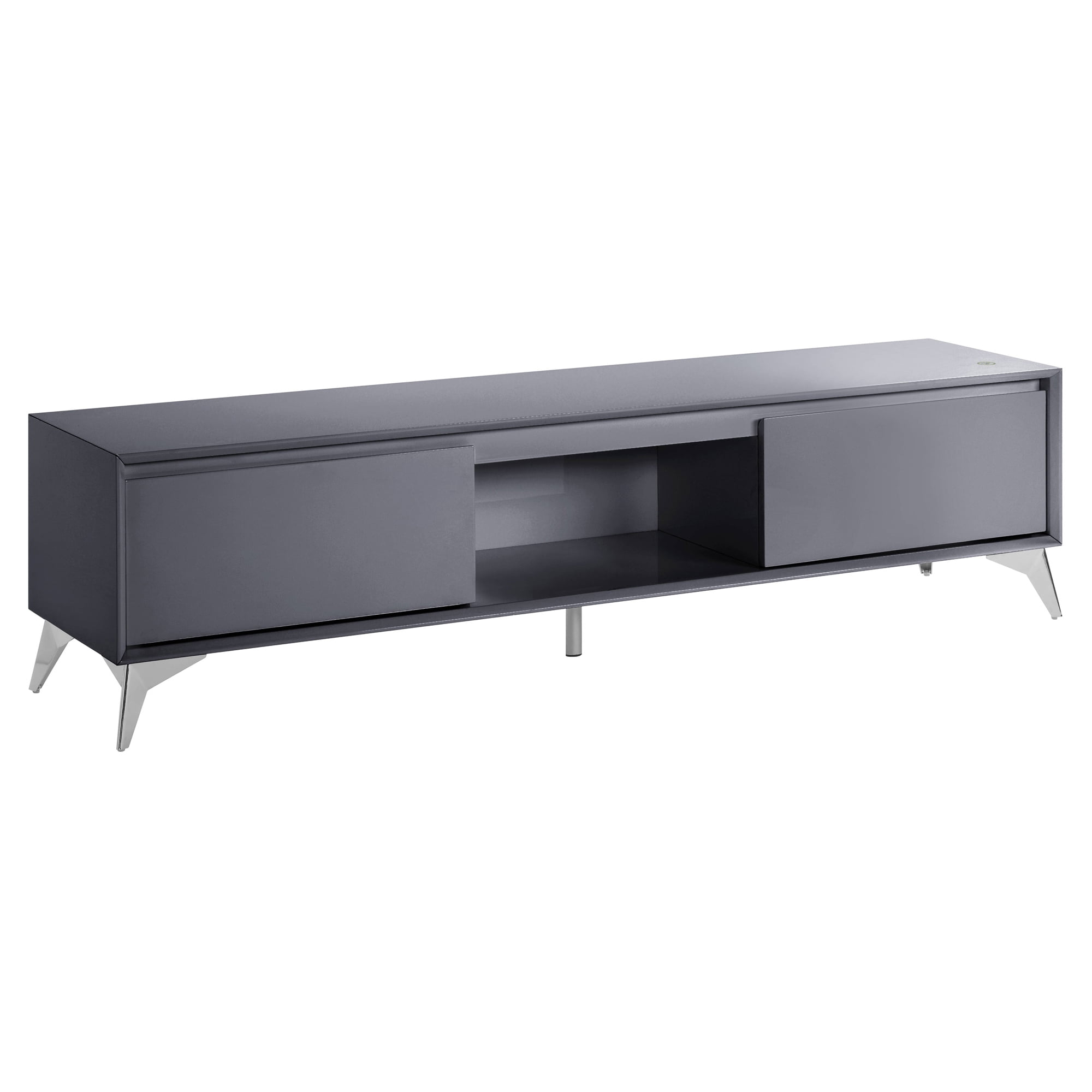ACME Raceloma TV stand in Gray & Chrome Finish - Walmart.com