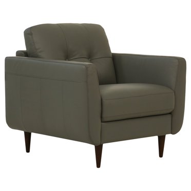 ACME Pyroden Sloped Arm Tufted Accent Chair in Black and Chrome ...