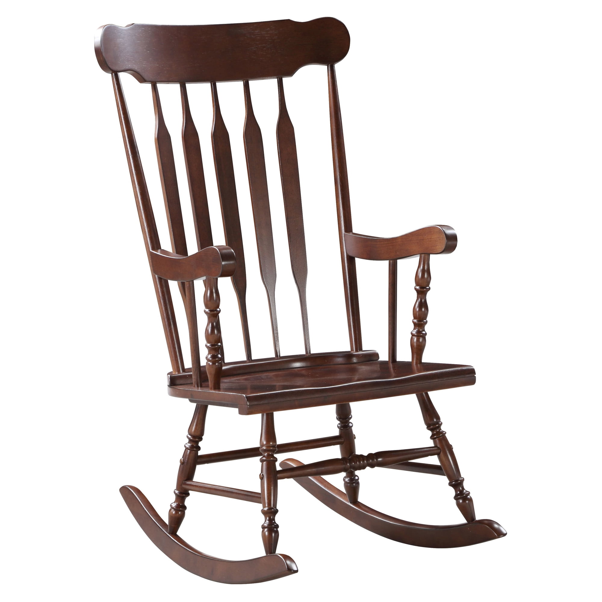 ACME Raina Wooden Arm Rocking Chair in Cappuccino - Walmart.com