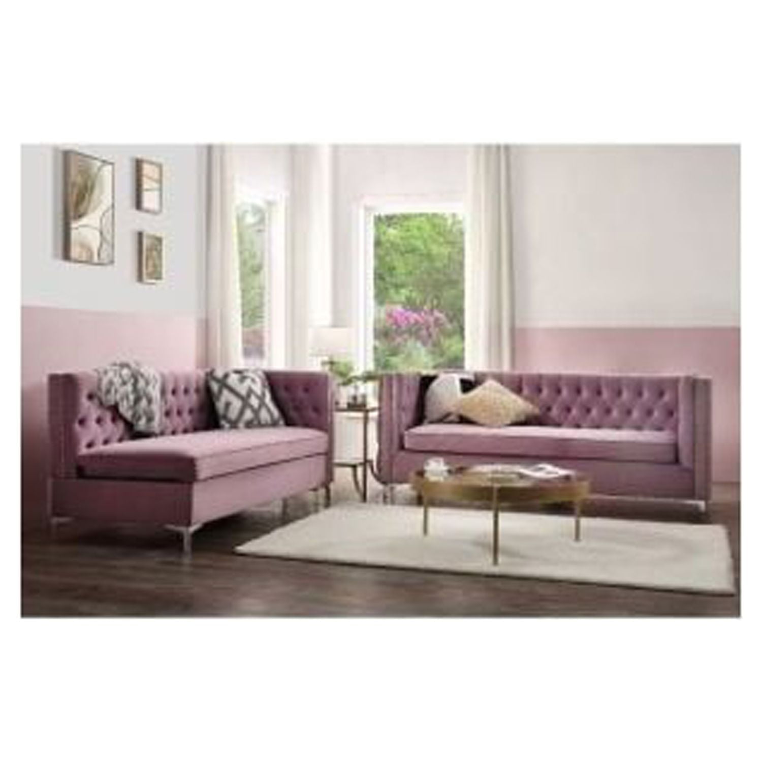 ACME Rhett Sectional Sofa, Lavender Velvet - Walmart.com