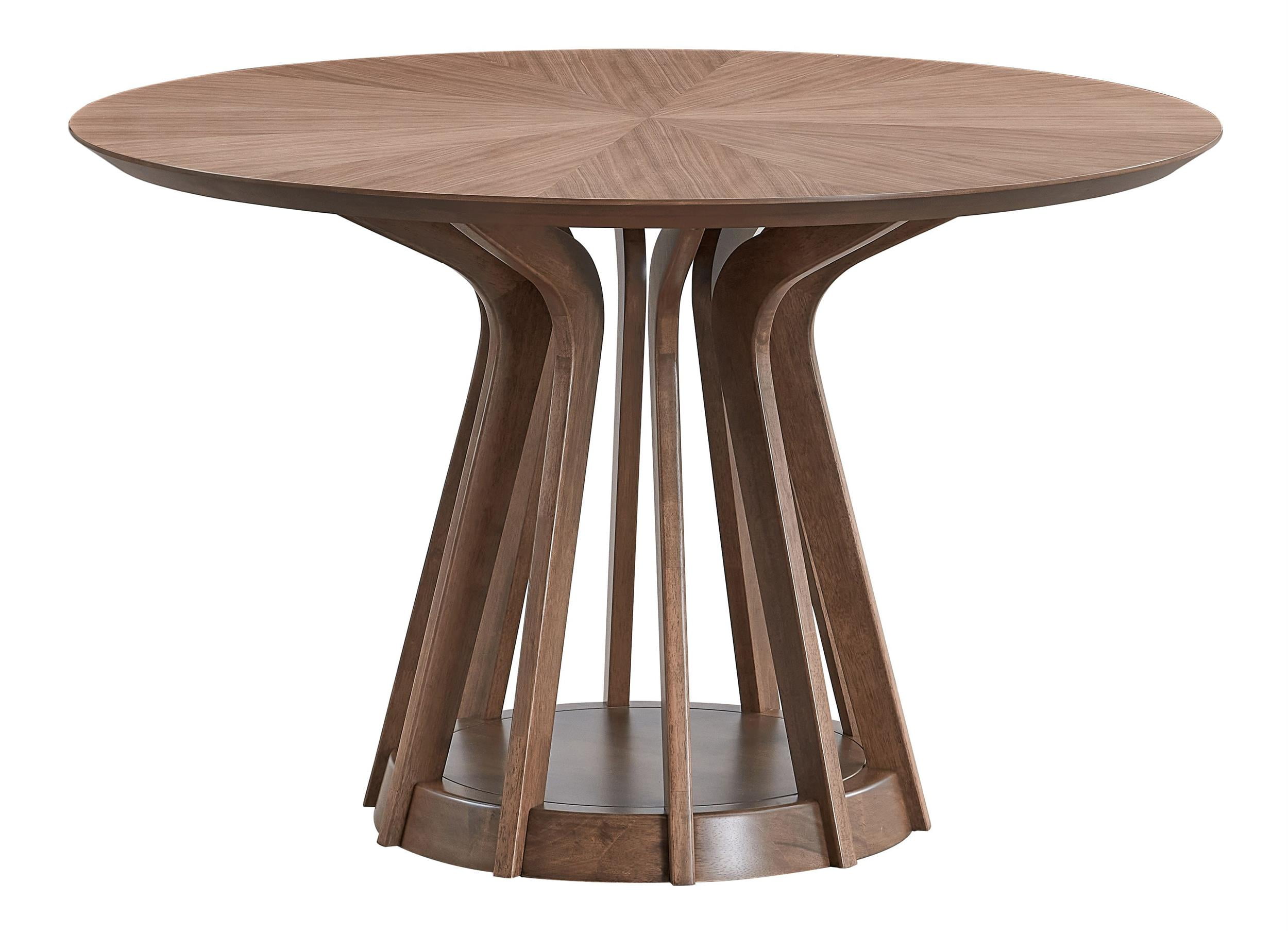 ACME Seda Wood Round Dining Table with Fixed Top in Walnut Finish ...
