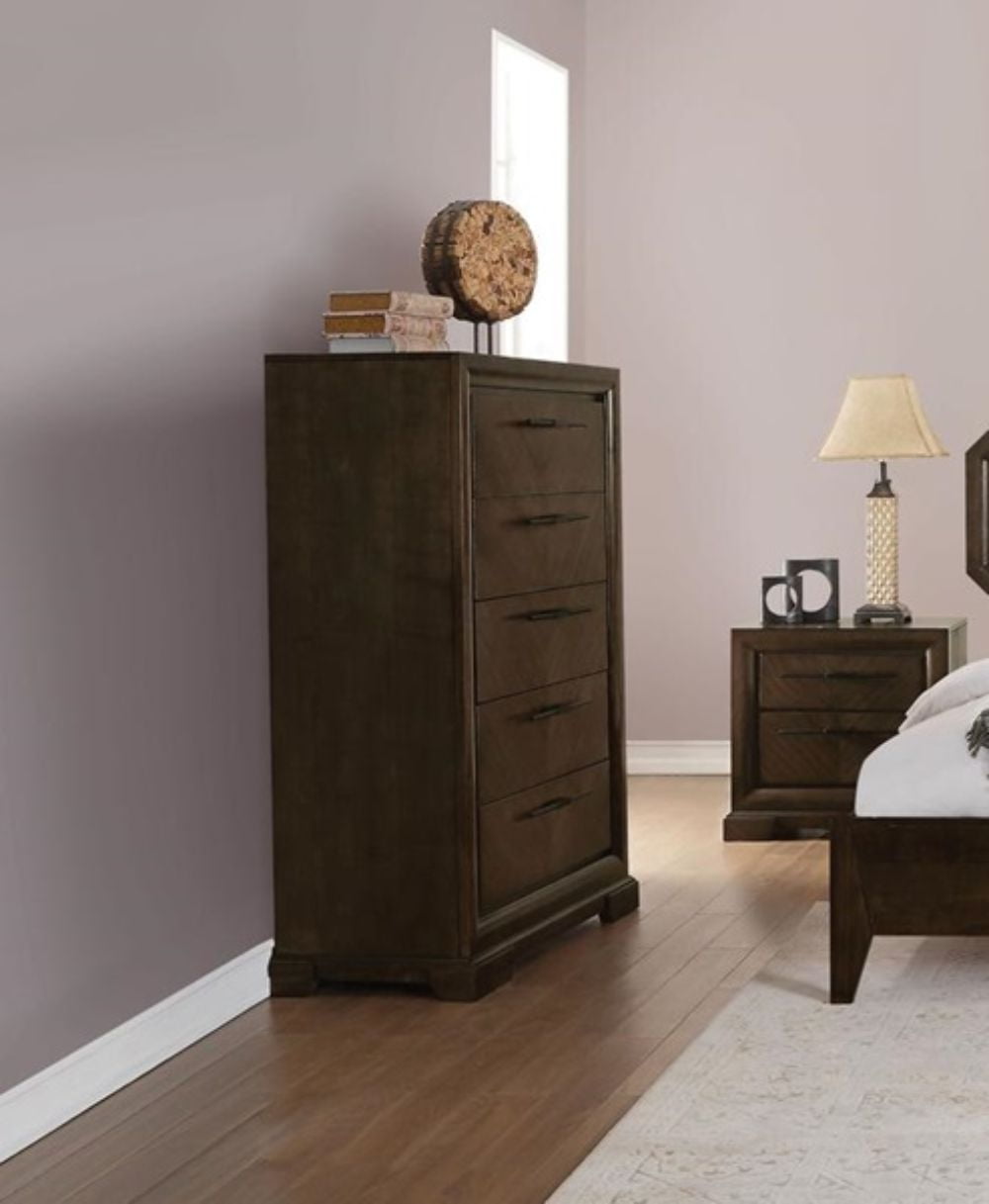 ACME Selma Chest with 5 Self-Closing Drawers in Tobacco - Walmart.com