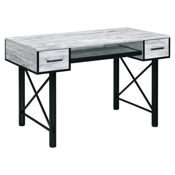 ACME Settea Computer Desk in Antique White and Black - Walmart.com