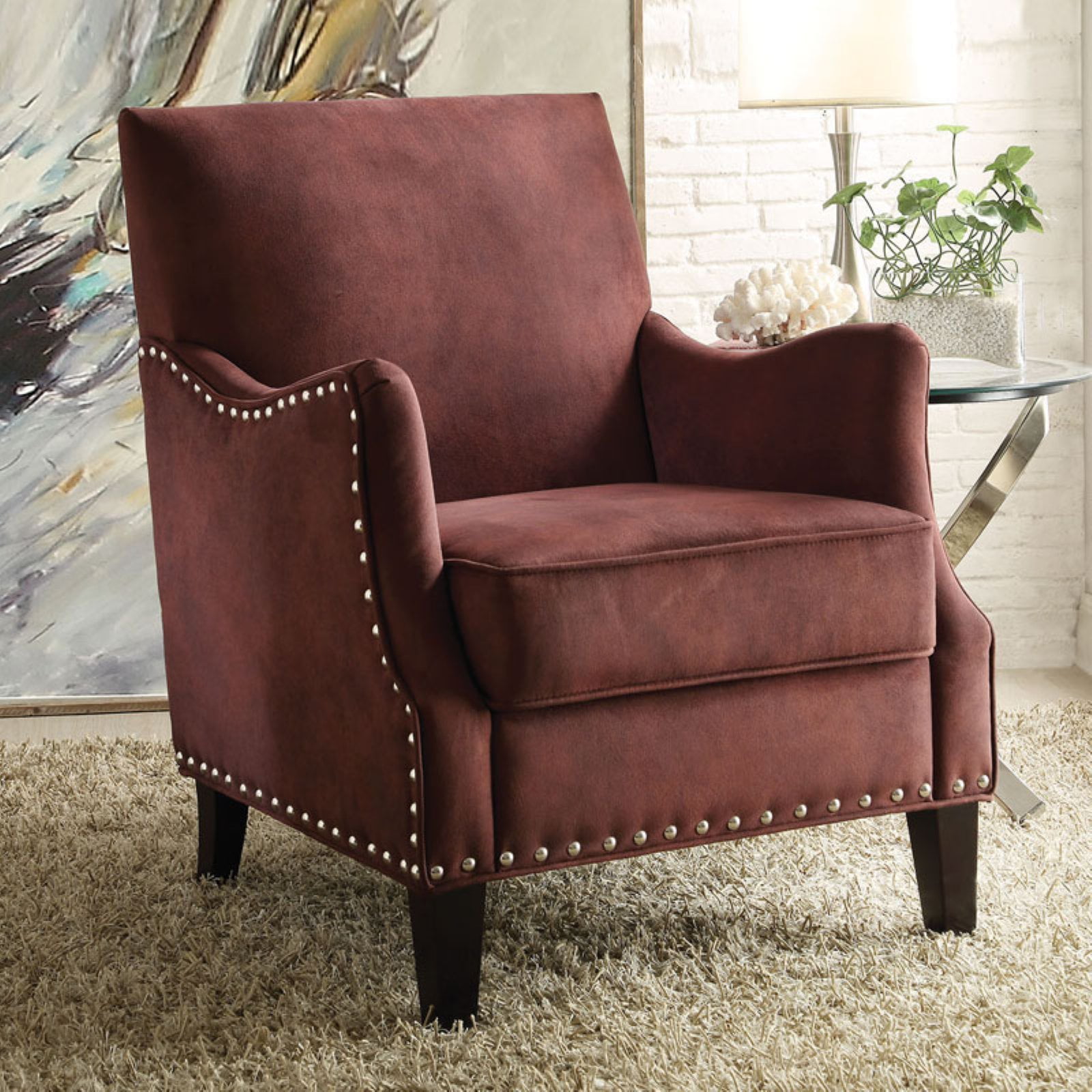 Sinai Modish Accent Chair, Purple - Walmart.com