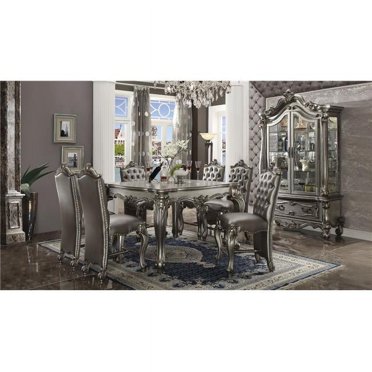 ACME Northville Formal Rectangular Dining Table in Antique Champagne ...
