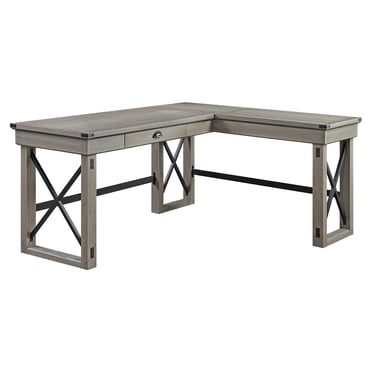 Origins by Alpine Nova Large Wood Desk in Honey Maple (Brown) - Walmart.com