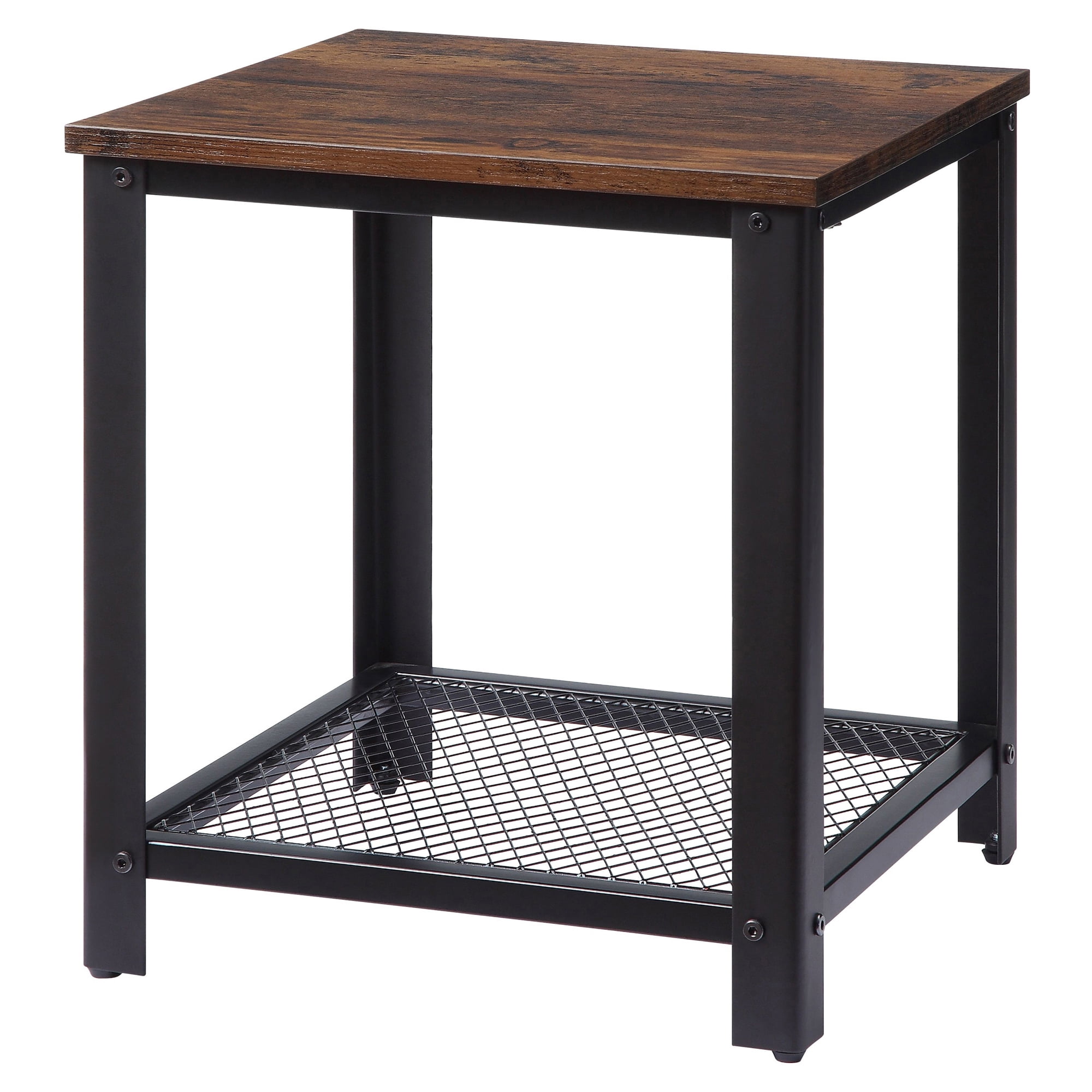 ACME Taurus Square End Table in Rustic Oak and Black - Walmart.com