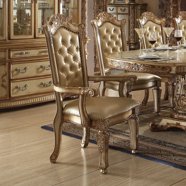 ACME Vendome Dining Side Chair in Bone PU and Gold Patina (Set of 2 ...