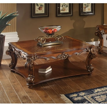 Wood Coffee Table in Gold Patina - Saltoro Sherpi - Walmart.com