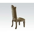 ACME Vendome Dining Side Chair in Bone PU and Gold Patina (Set of 2 ...