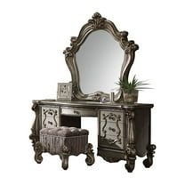ACME Vendome Transitional Wood Vanity Desk in Beige and Antique Pearl ...