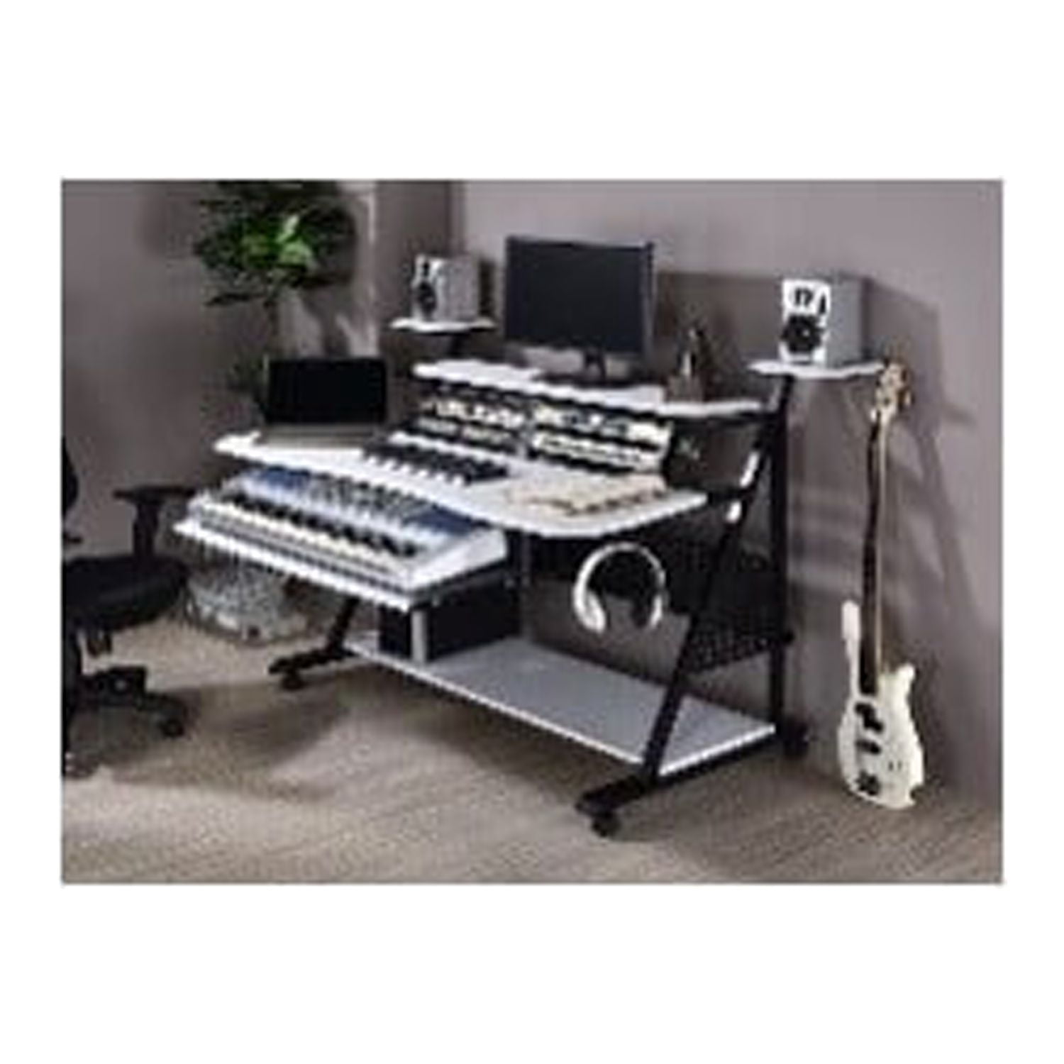 ACME Willow Rectangular Wooden and Metal Frame Music Desk in White and ...